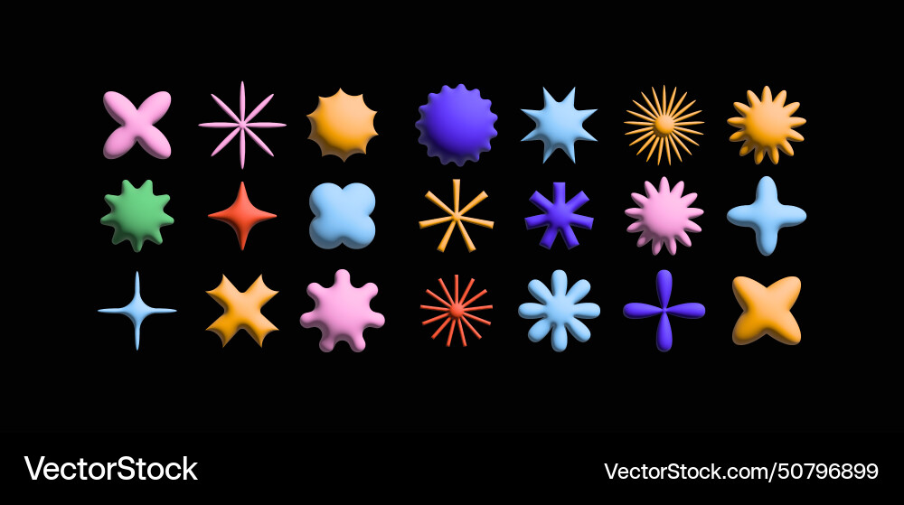 Set of different geometric shapes and elements Vector Image