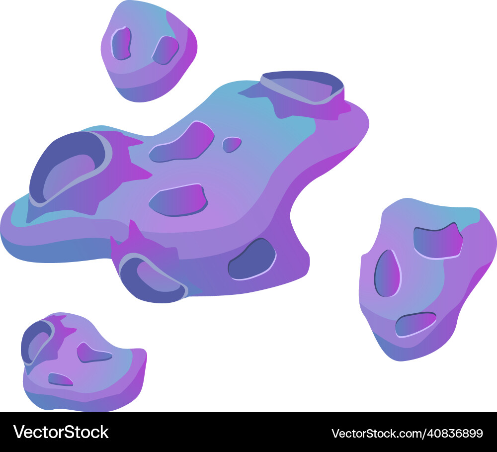 Space meteorites cartoon composition Royalty Free Vector