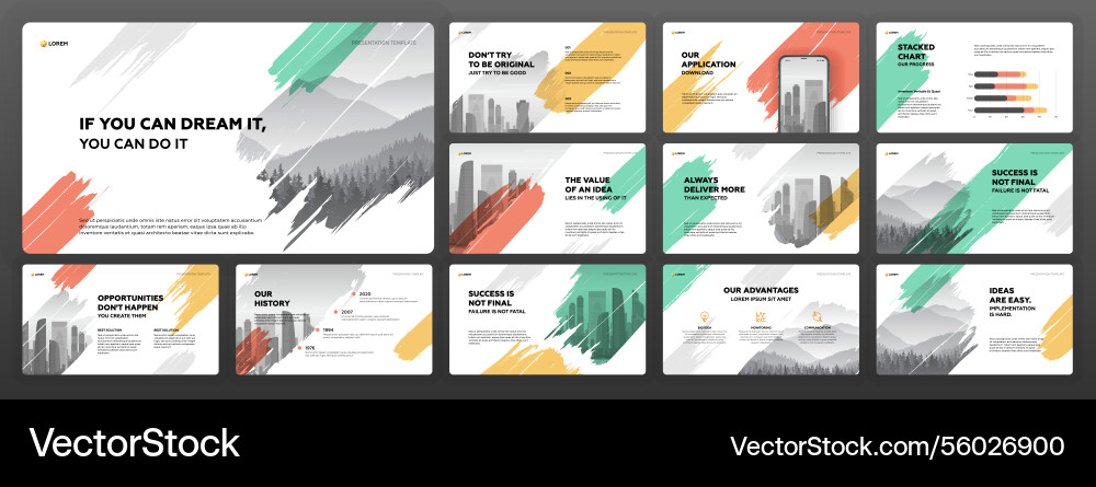 Creative presentation templates set for business Vector Image