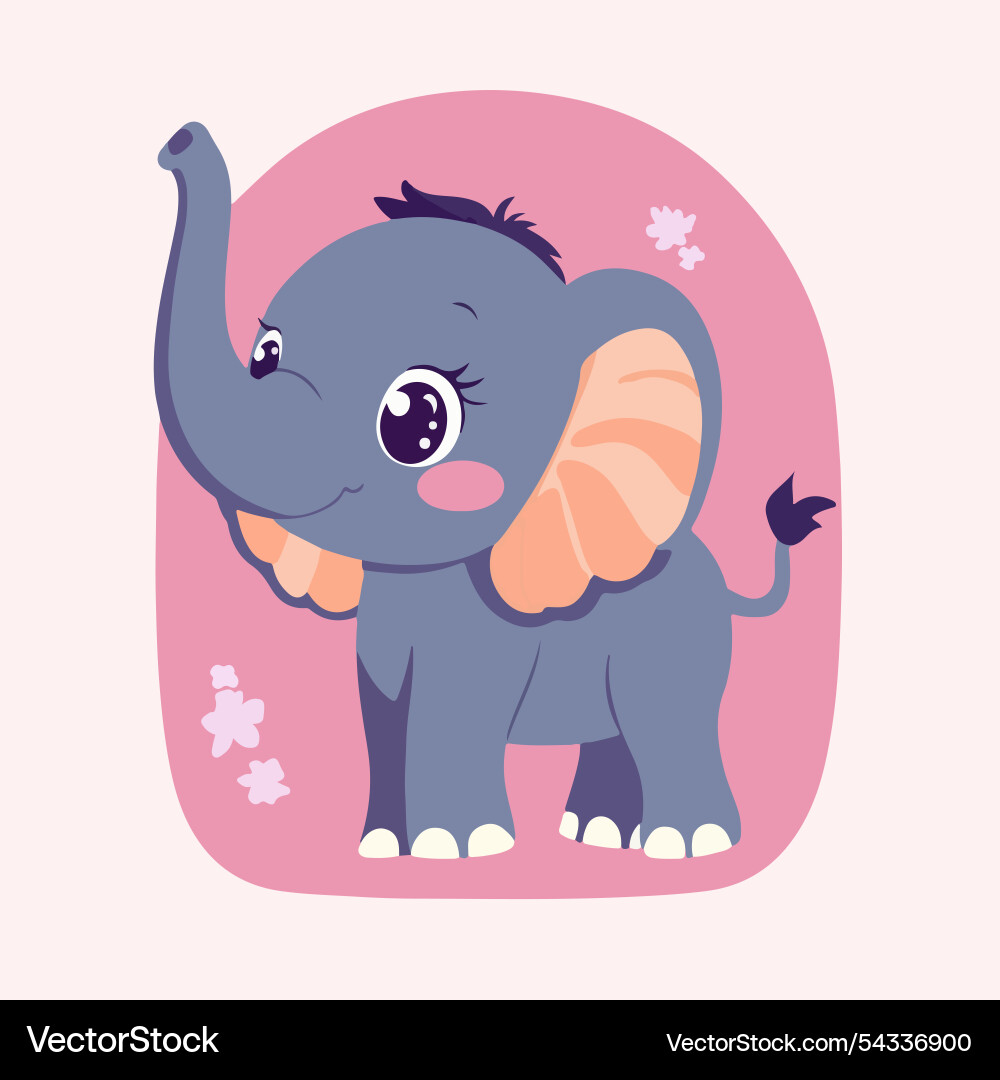 Cute baby elephant Royalty Free Vector Image - VectorStock