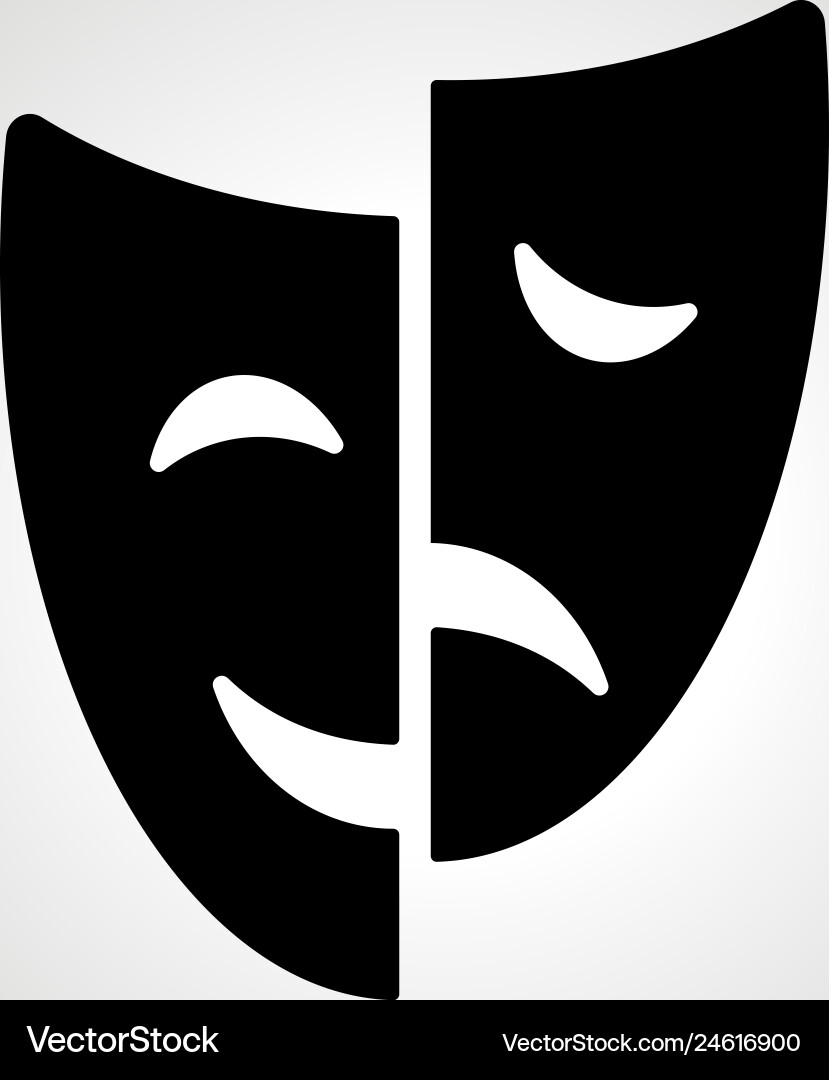 Drama Mask - Happy & Sad Royalty Free Vector Image