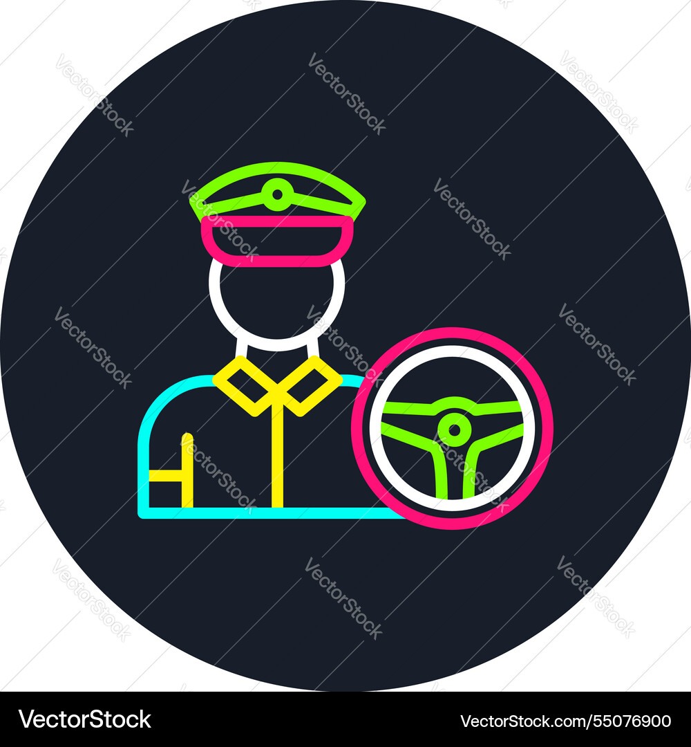 Driving instructor line multi color icon Vector Image