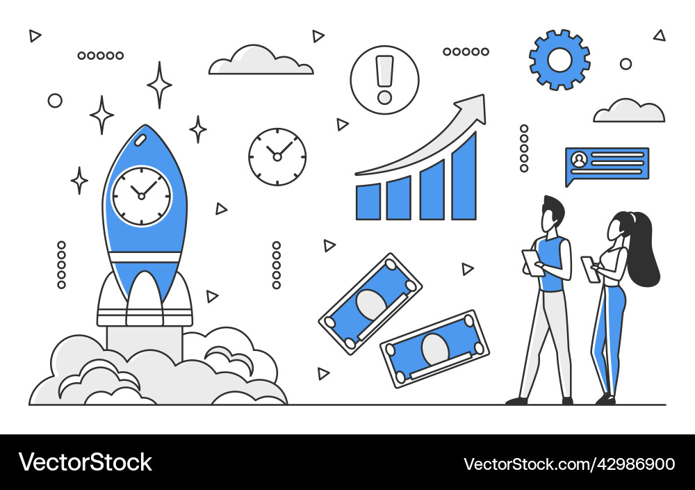 Fast growing business strategy Royalty Free Vector Image