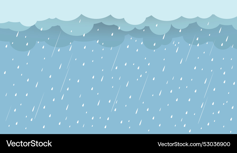 Heavy rain in dark sky Royalty Free Vector Image
