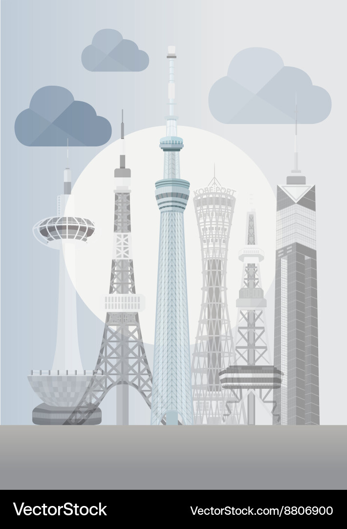Japan tokyo skytree Royalty Free Vector Image - VectorStock