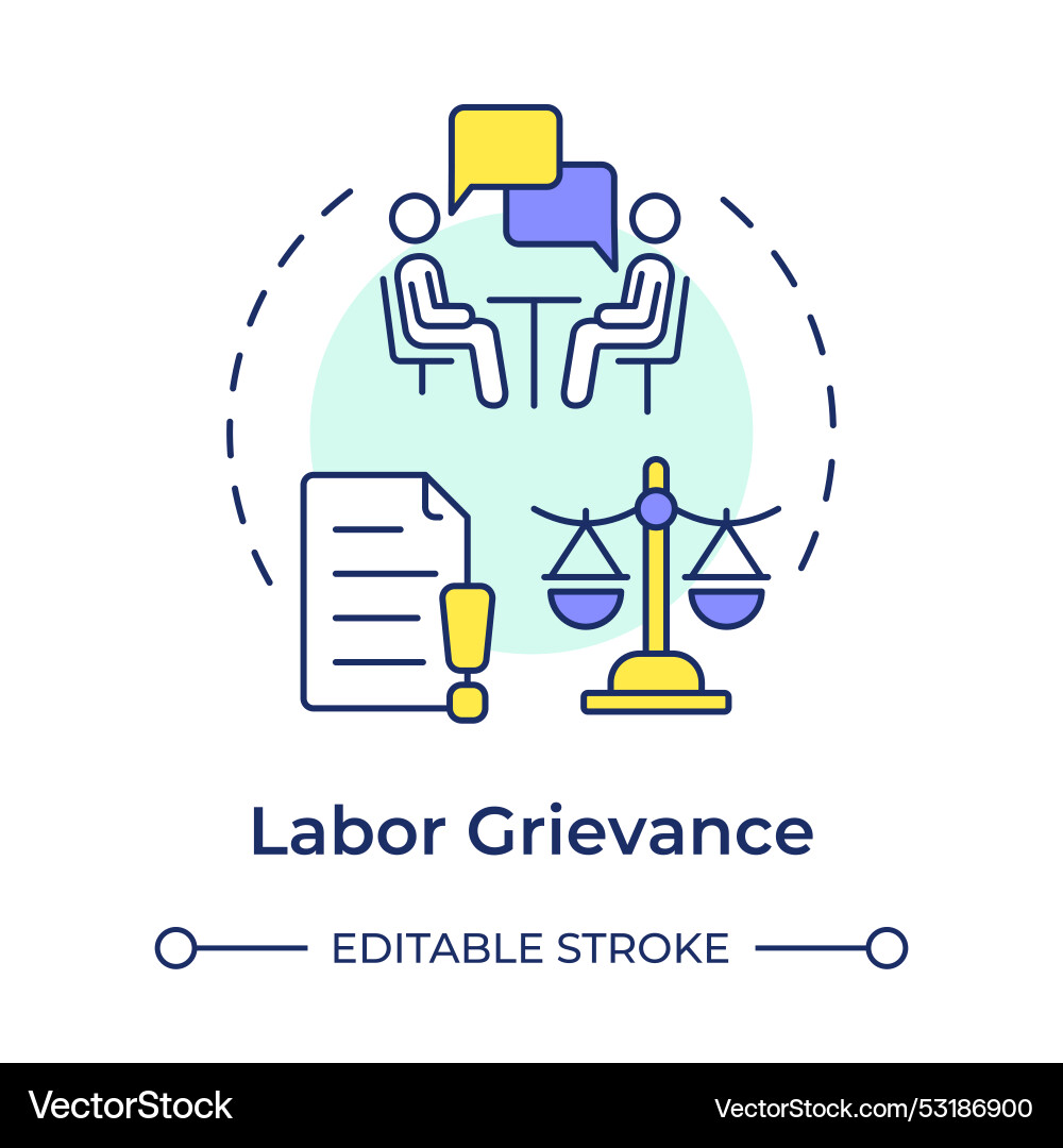 Labor grievance multi color concept icon Vector Image