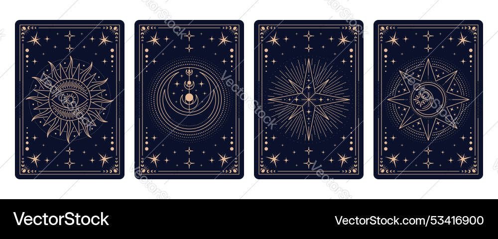 Magic tarot cards mystic esoteric occult frames Vector Image
