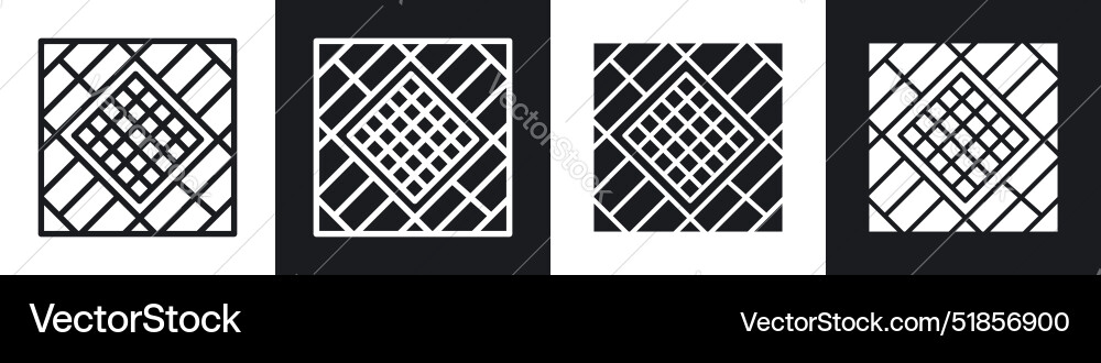 Mosquito net icon set in black and white filld Vector Image