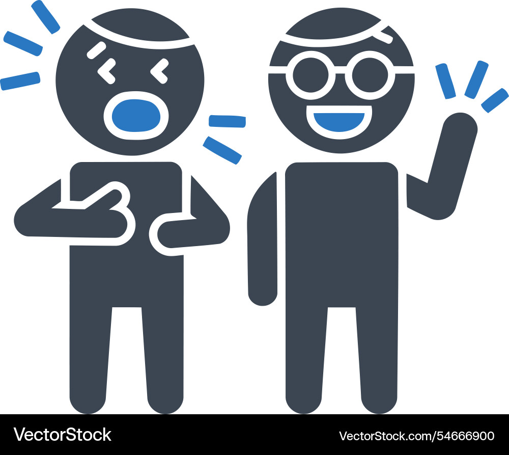 Person greeting and surprised icon Royalty Free Vector Image