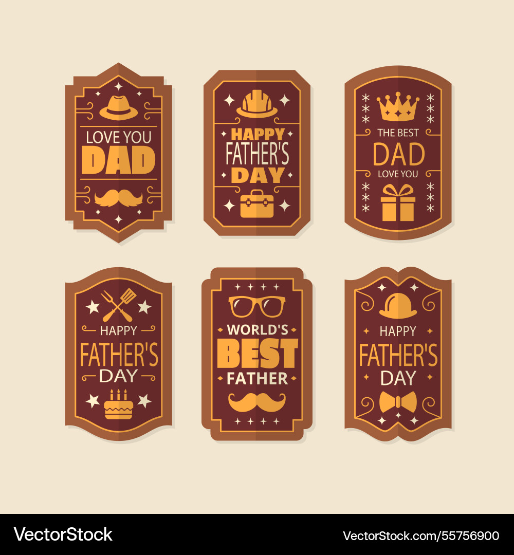 Vintage fathers day badge collection Royalty Free Vector
