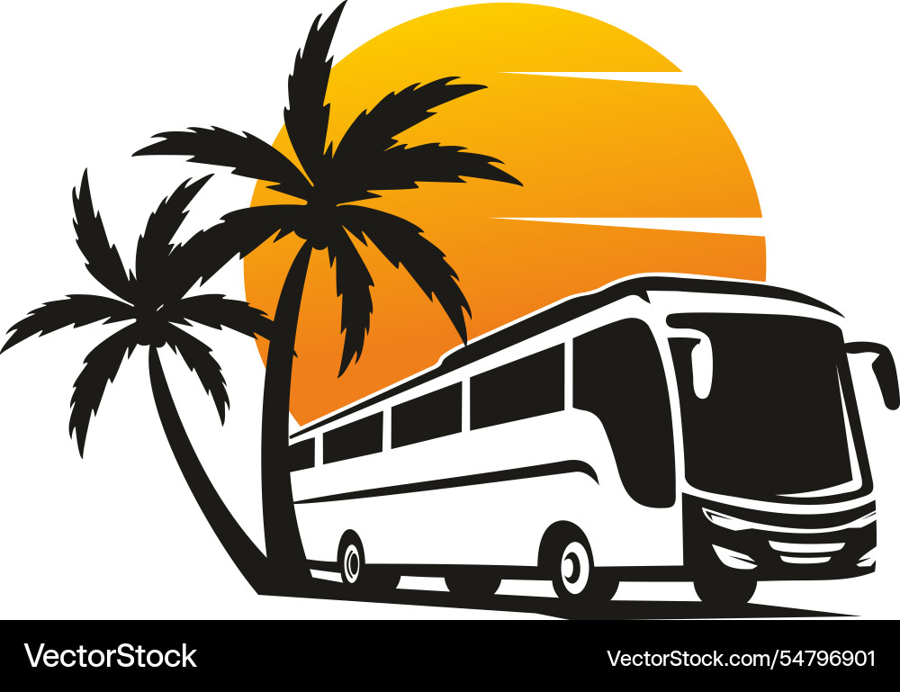 Bus travel logo design Royalty Free Vector Image