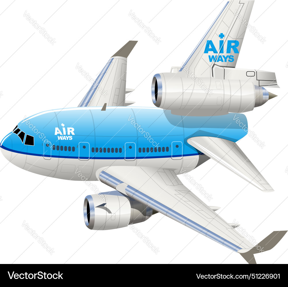 Cartoon commercial airplane Royalty Free Vector Image