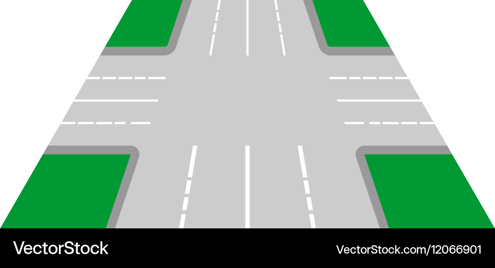 Crossroads perspective view Royalty Free Vector Image