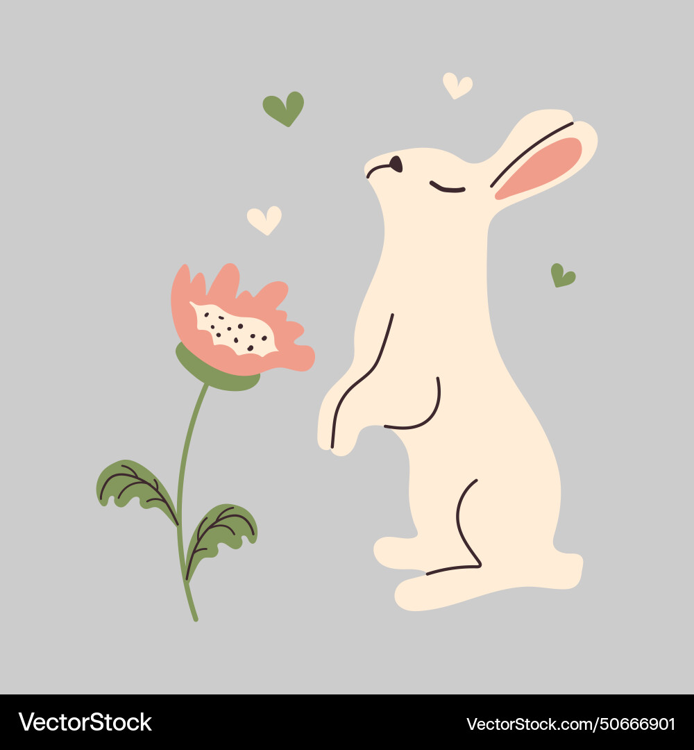 Cute sleeping bunny with colorful easter spring Vector Image
