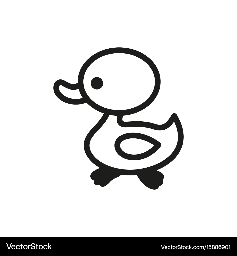 Duck icon in simple monochrome style Royalty Free Vector