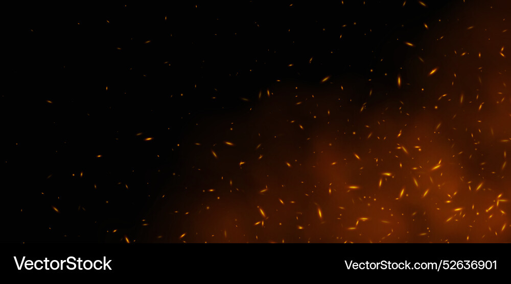 Flame with sparks fire flying cinder Royalty Free Vector