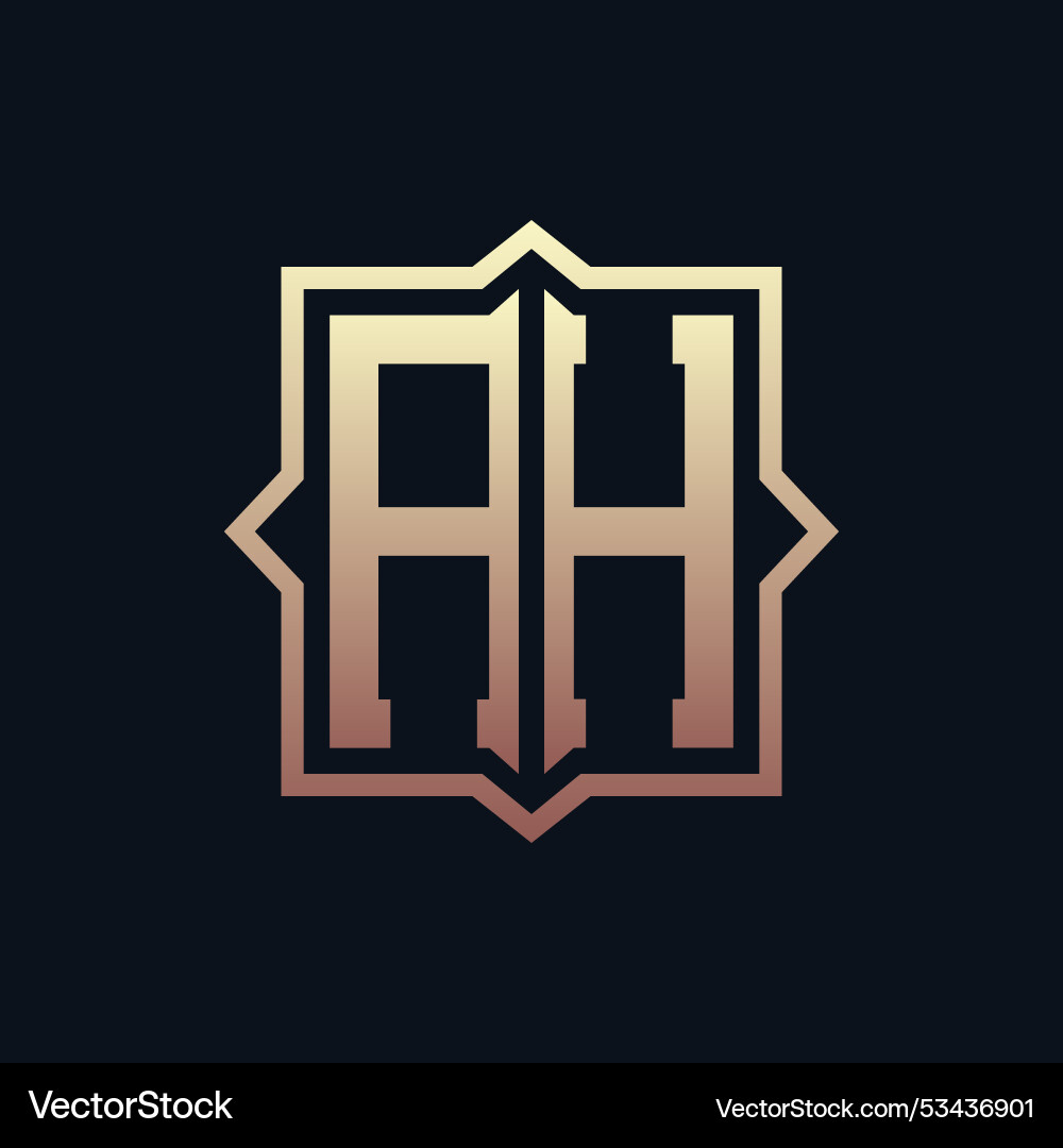 Luxury initial ah monogram logo design elegant Vector Image