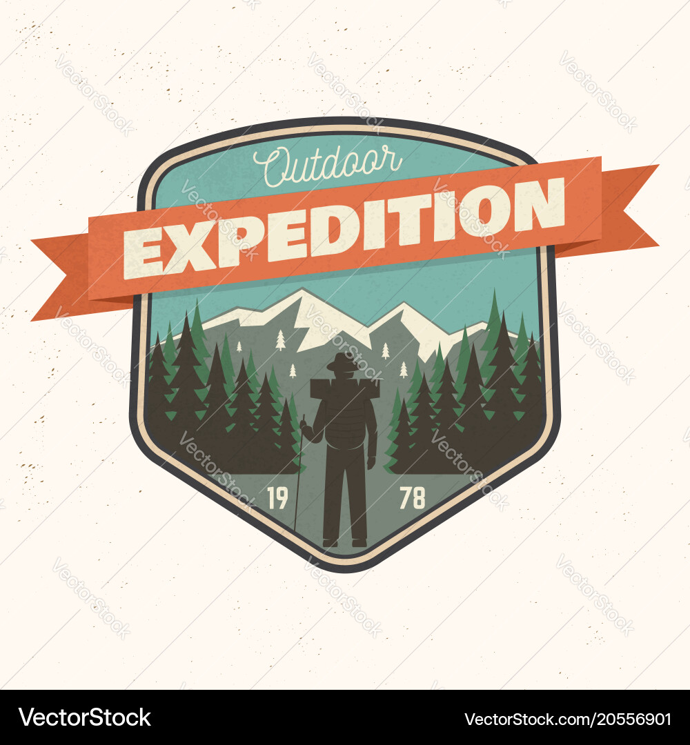 Outdoor expedition patch Royalty Free Vector Image