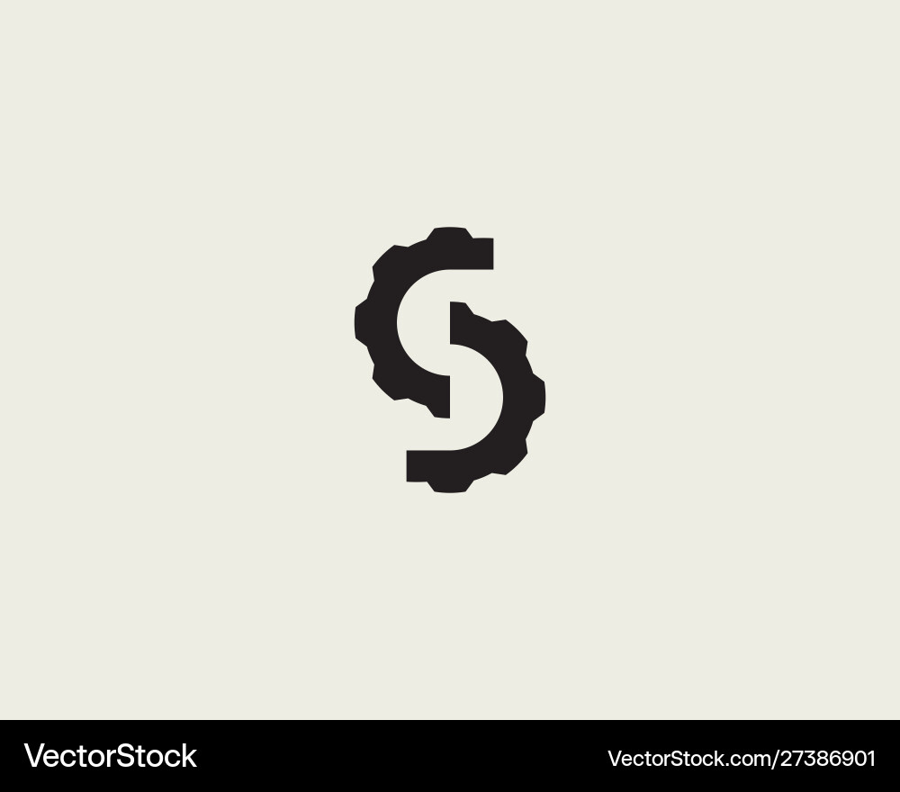 S letter service gear logo icon design abstract Vector Image