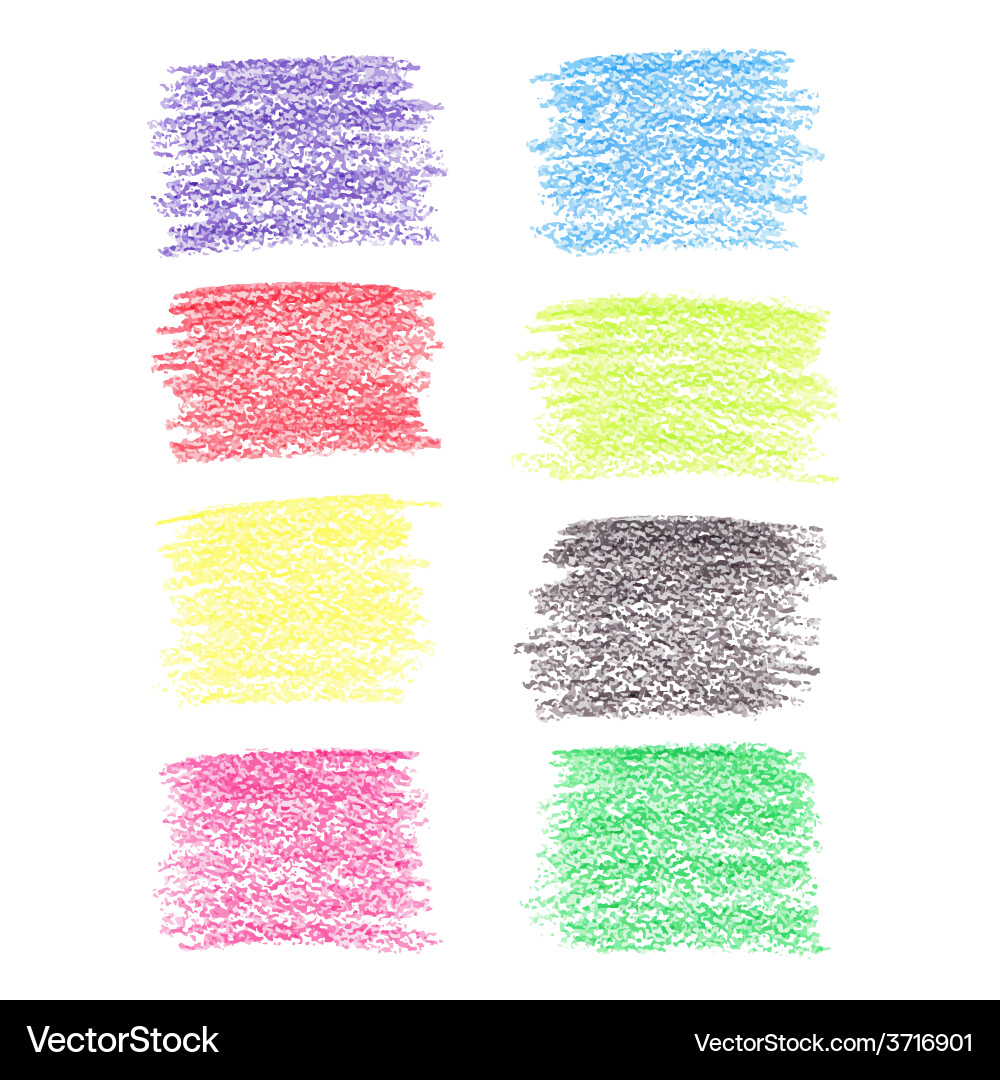 Set of colored pencil spots Royalty Free Vector Image