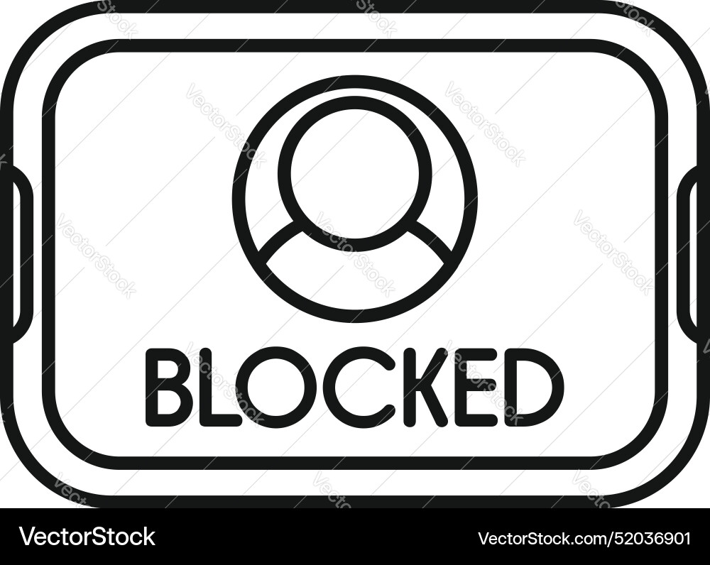 Smartphone showing blocked user profile icon Vector Image Smartphone showing blocked user profile icon Vector Image