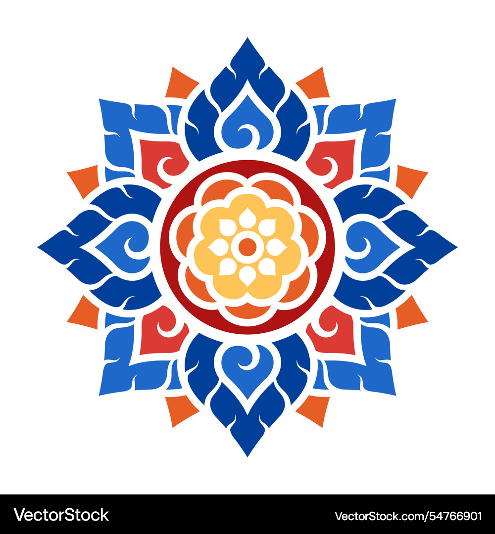 Traditional geometric pattern icon symbol Vector Image