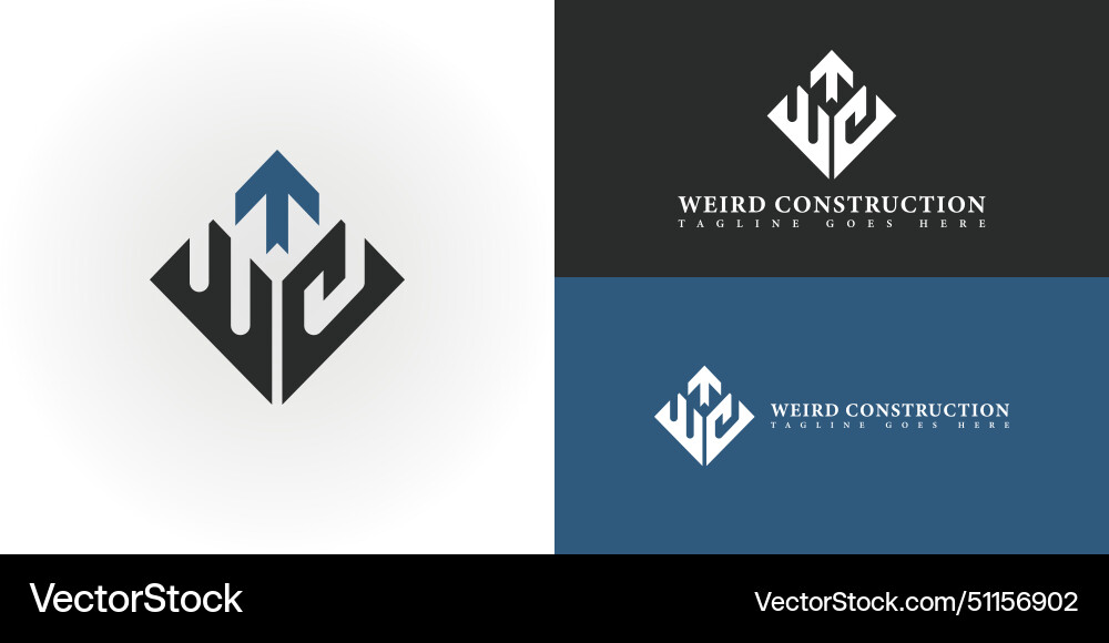 Abstract initial square letter wc or cw logo Vector Image