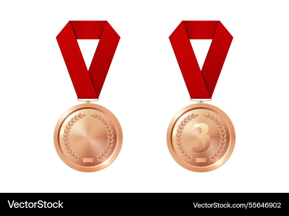 Bronze award medal icon set with color – Royalty-Free Vector | VectorStock