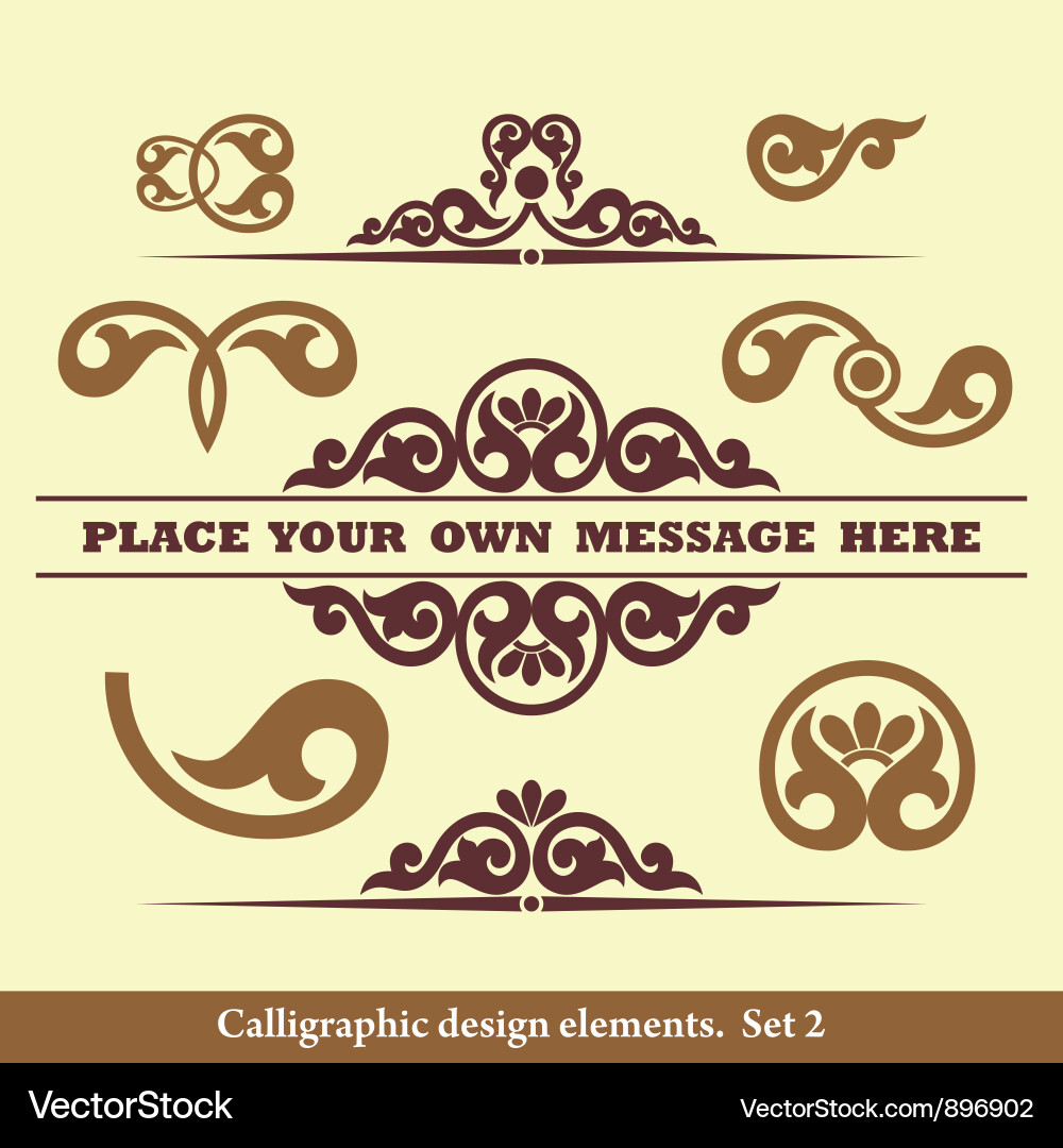 Calligraphic design elements Royalty Free Vector Image