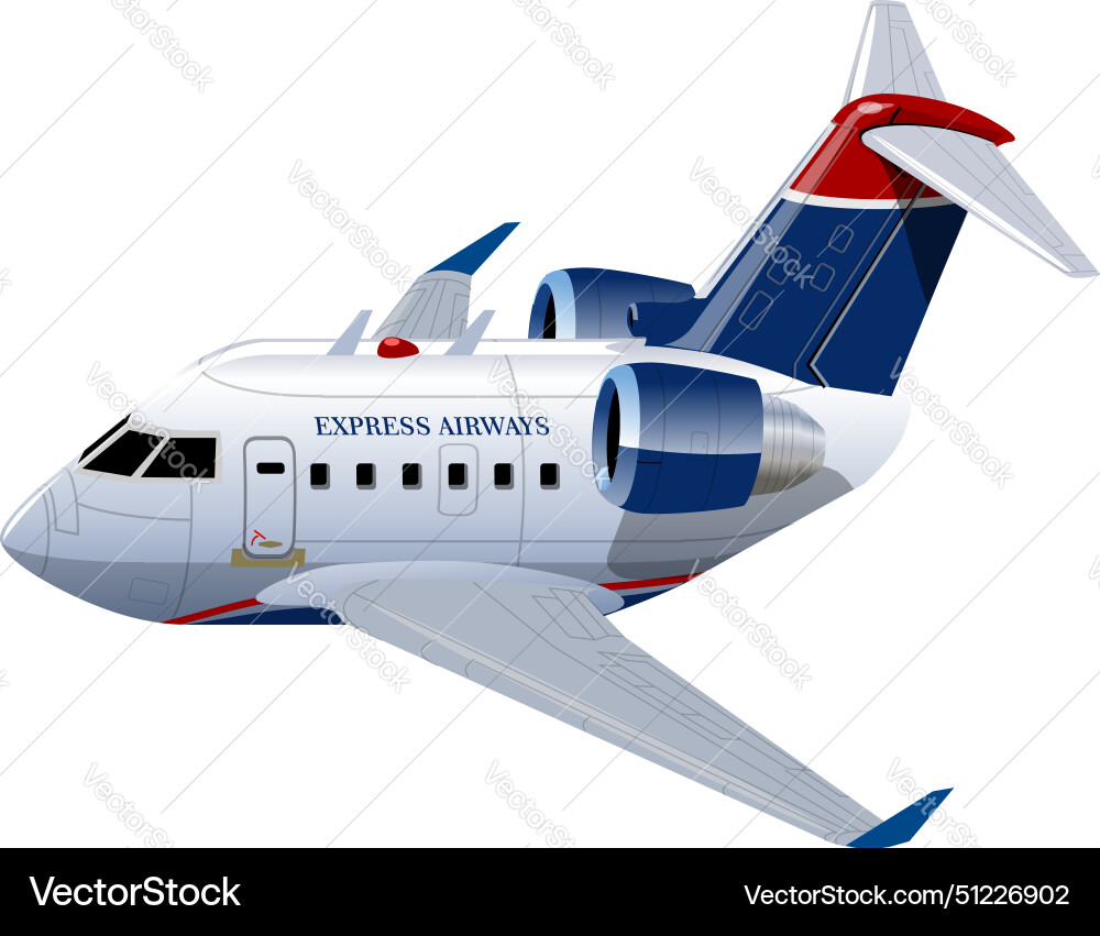 Cartoon commercial airplane Royalty Free Vector Image