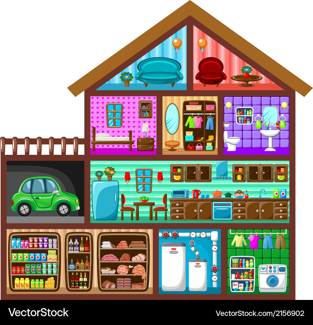 House in a cut Royalty Free Vector Image - VectorStock