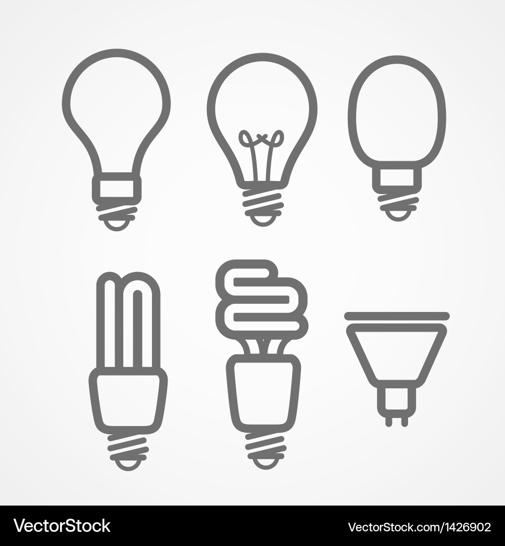 Light lamps icon collection Royalty Free Vector Image
