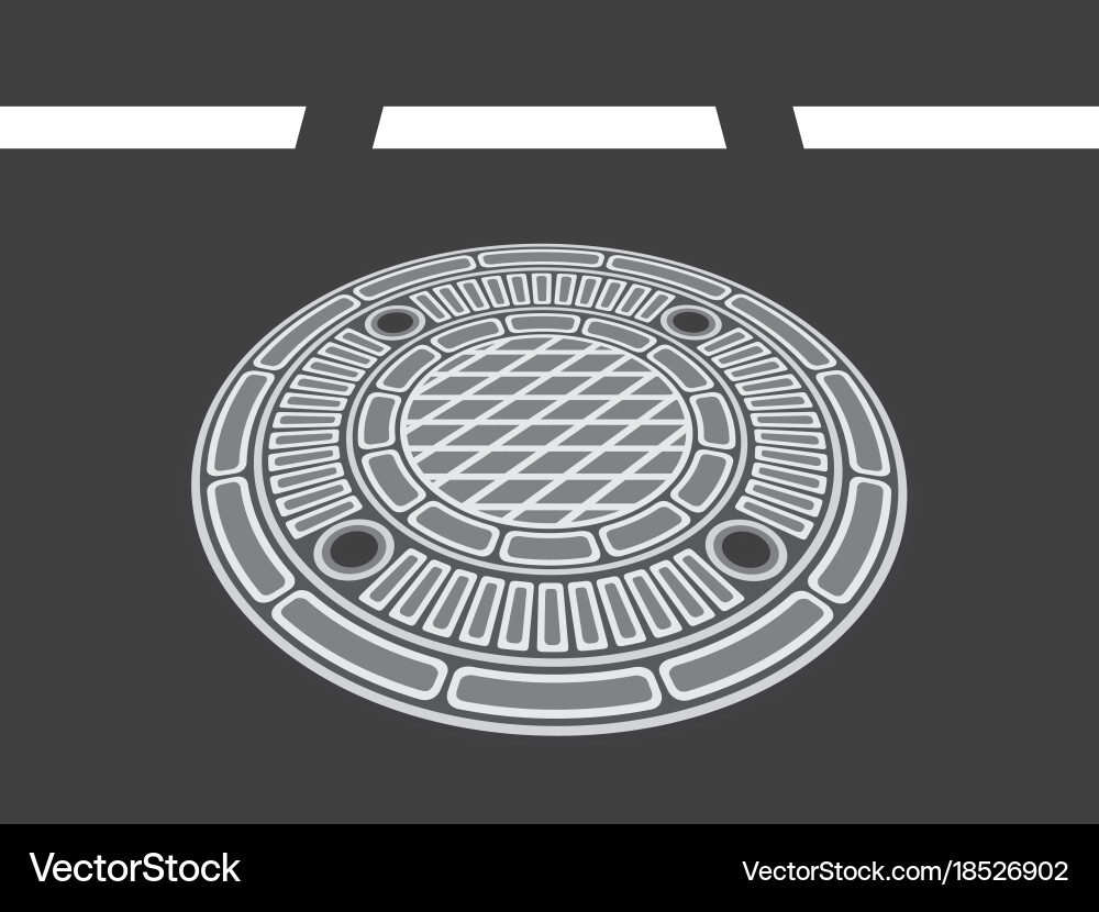 Manhole cover Royalty Free Vector Image - VectorStock