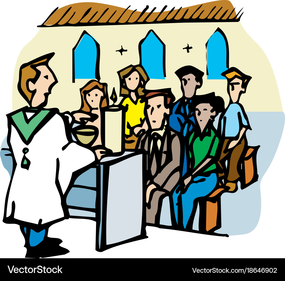 Mass or service in a church Royalty Free Vector Image