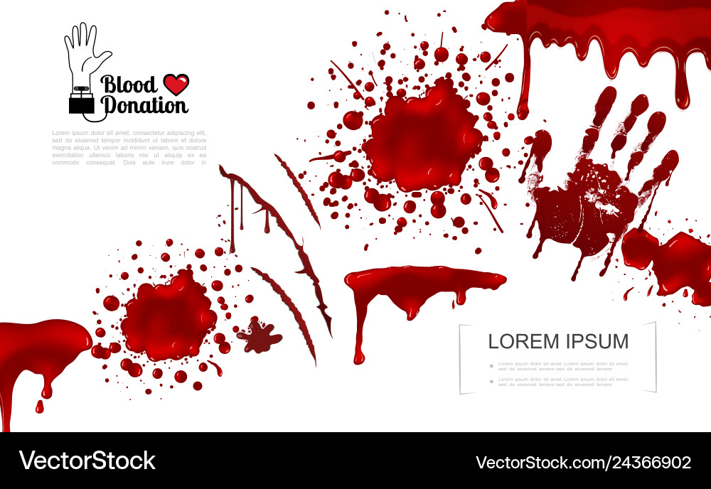 Realistic bloody elements template Royalty Free Vector Image