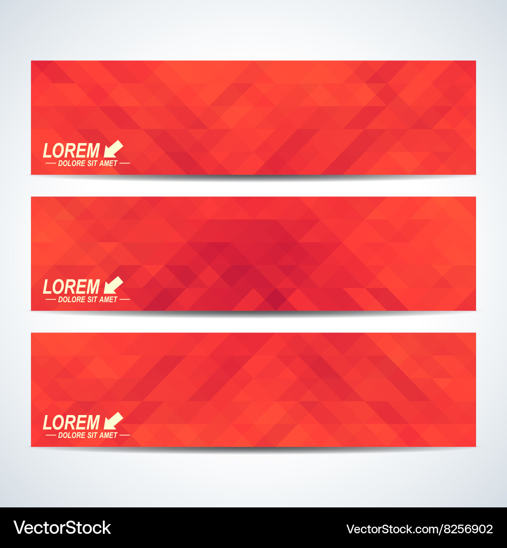 Red set of banners background with Royalty Free Vector Image