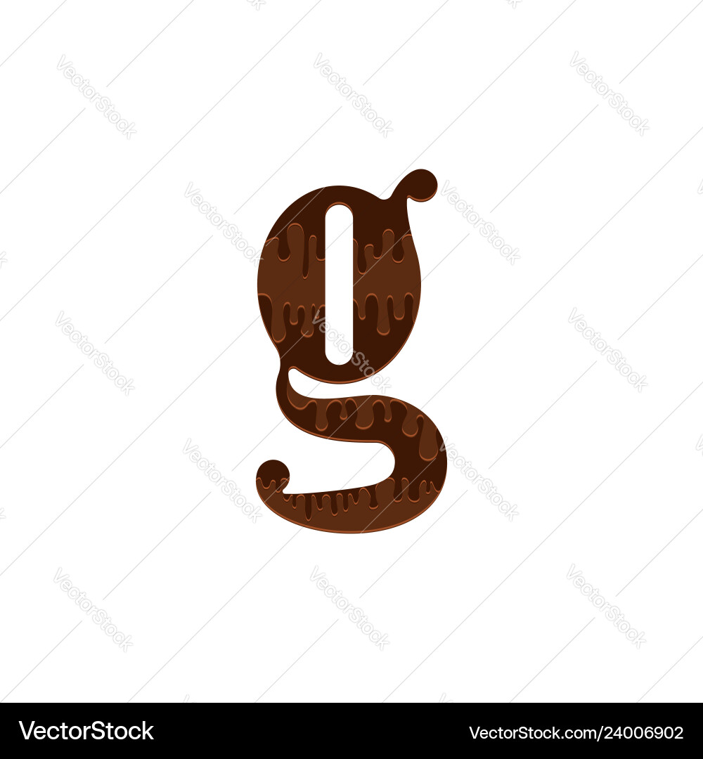 Small letter g logo from melted chocolate creative