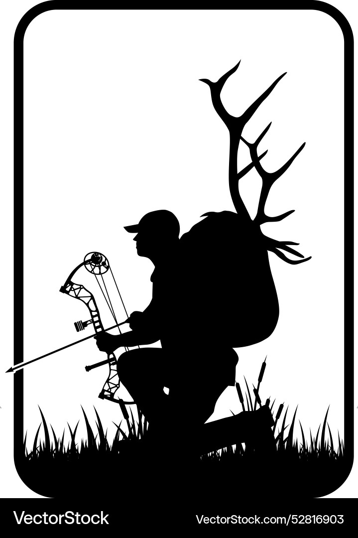 Bow archery hunter hunting logo Royalty Free Vector Image