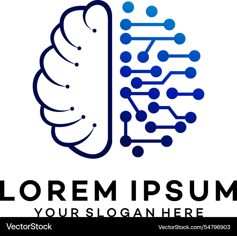 Brain tech logo template design Royalty Free Vector Image