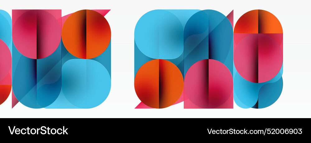 Circles and round shapes geometric minimal Vector Image