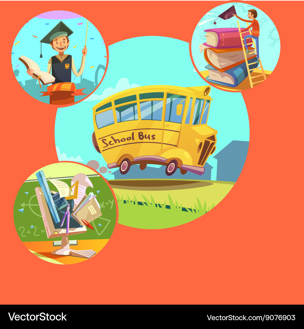 Education retro concept Royalty Free Vector Image