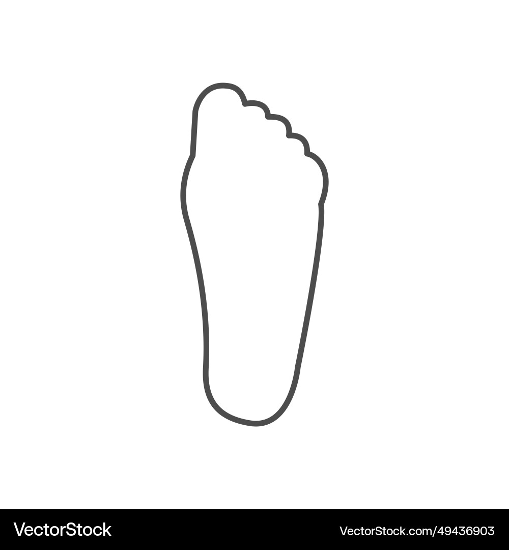 Flat foot footprint line icon Royalty Free Vector Image