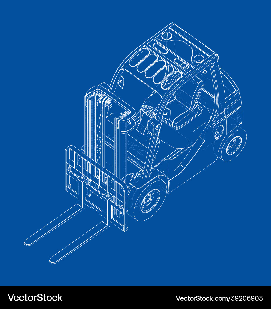 Forklift orthography Royalty Free Vector Image