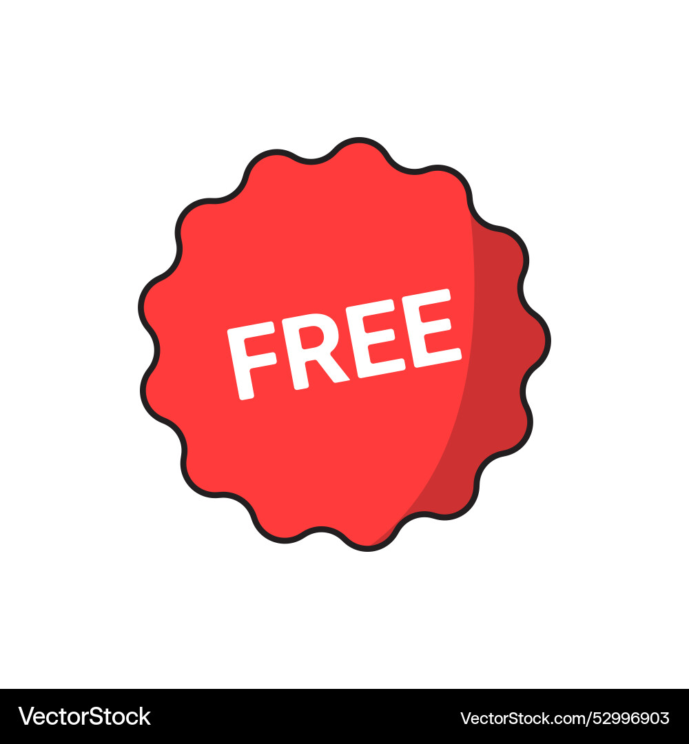 Free badge icon flat Royalty Free Vector Image