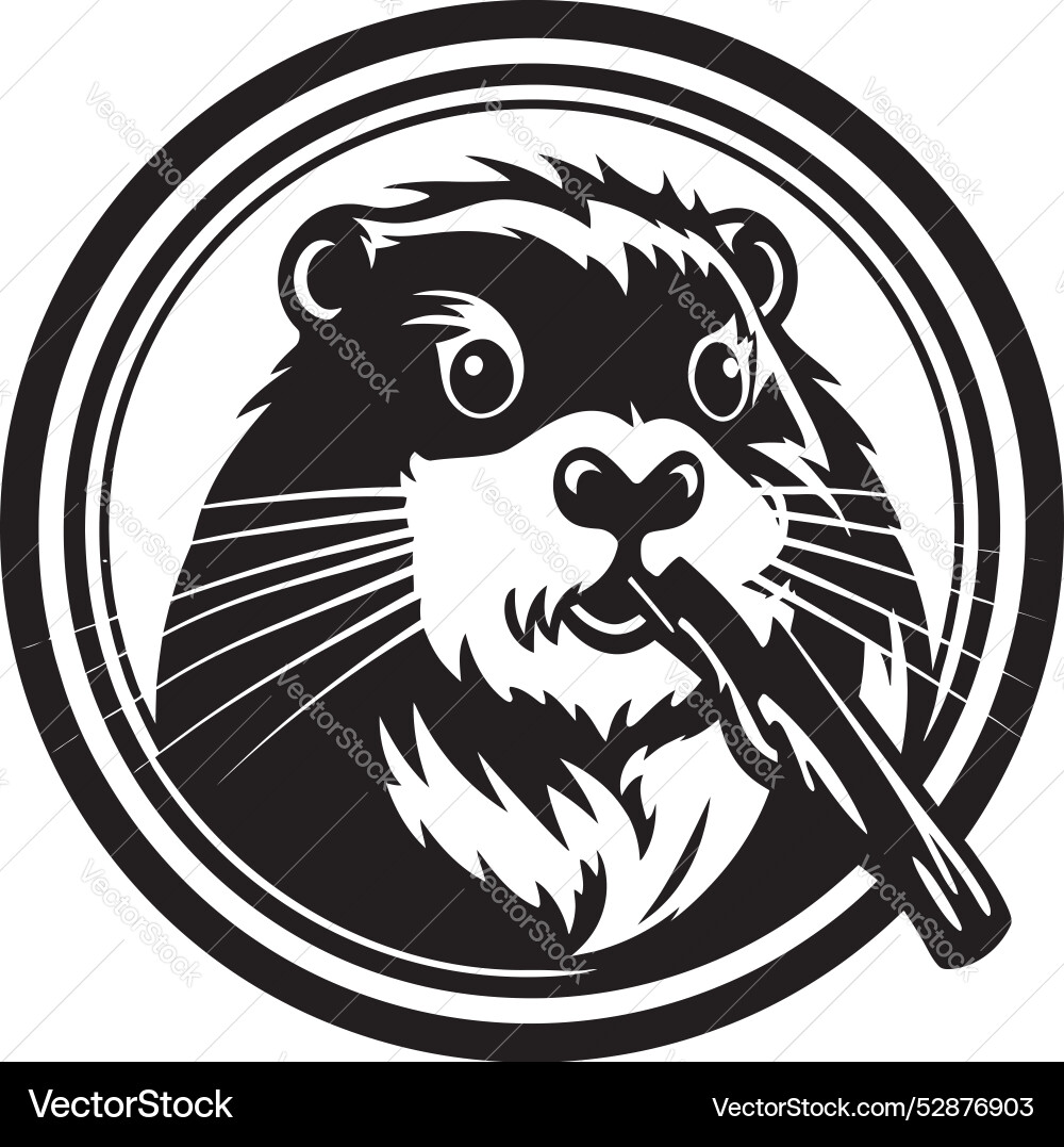 Noble beaver emblem crowned crest Royalty Free Vector Image