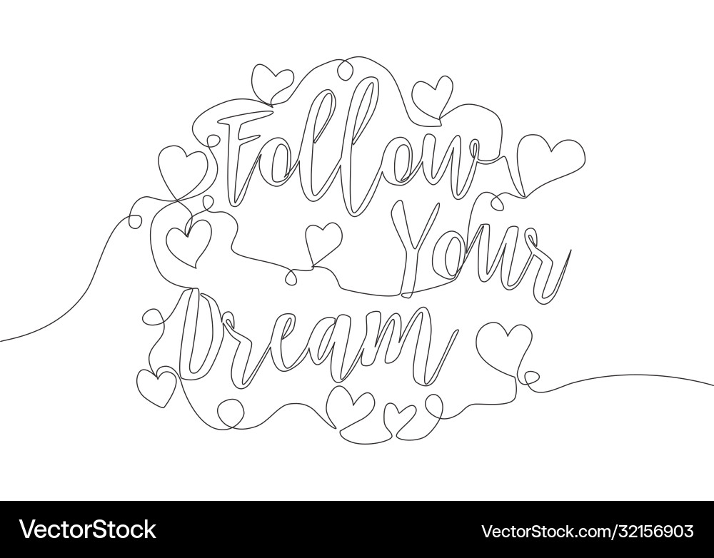 One continuous line drawing motivational Vector Image