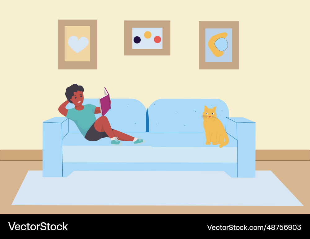 Reading children cartoon school character sitting Vector Image