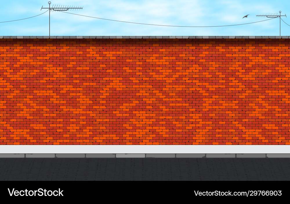 Red brick wall background Royalty Free Vector Image