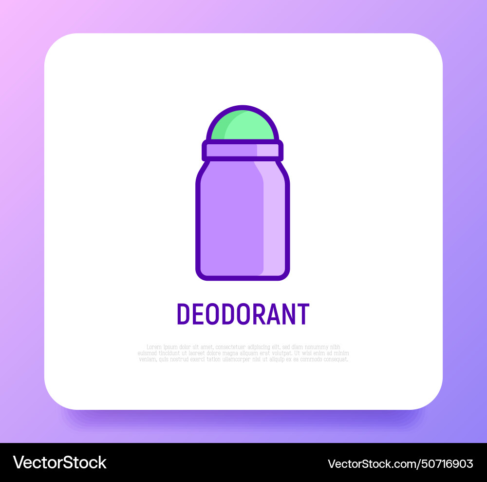 Roll-on deodorant thin line icon personal hygiene Vector Image