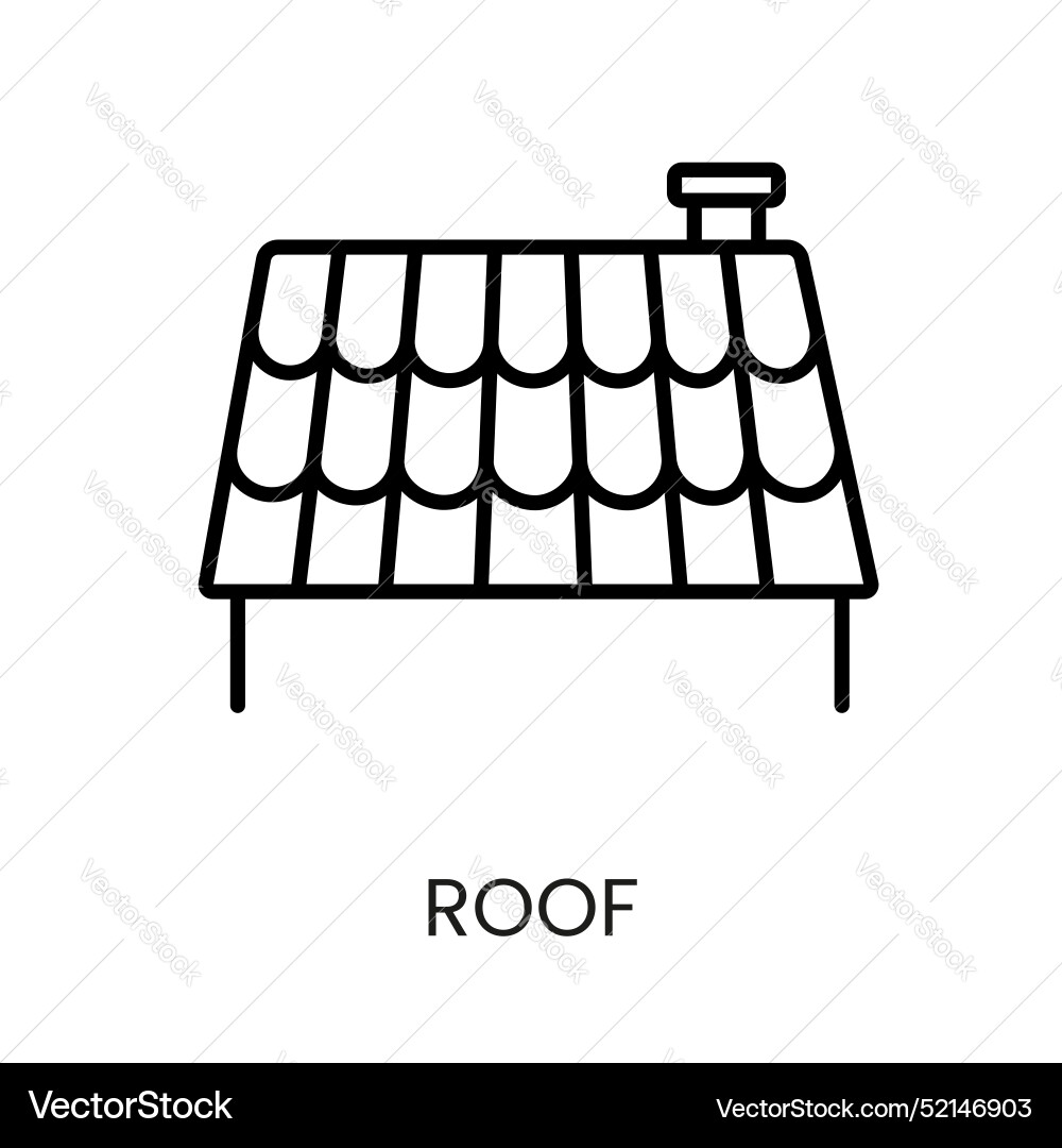Roof line icon with editable stroke Royalty Free Vector